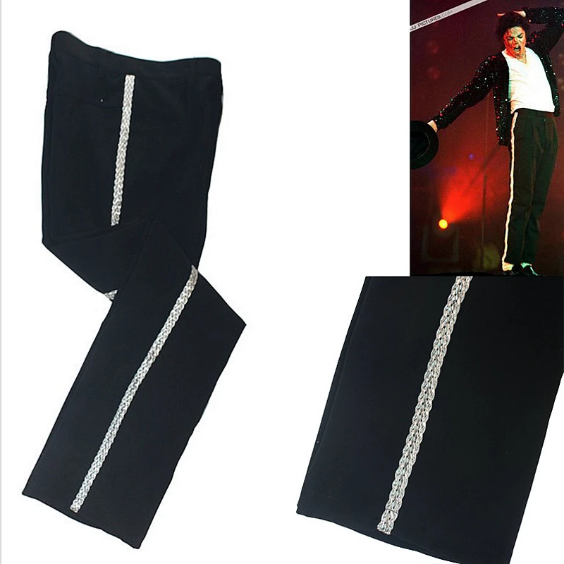 Rare Mj Michael Jackson Sliver Straight Casual Stripe Billie Jean Ankle ...
