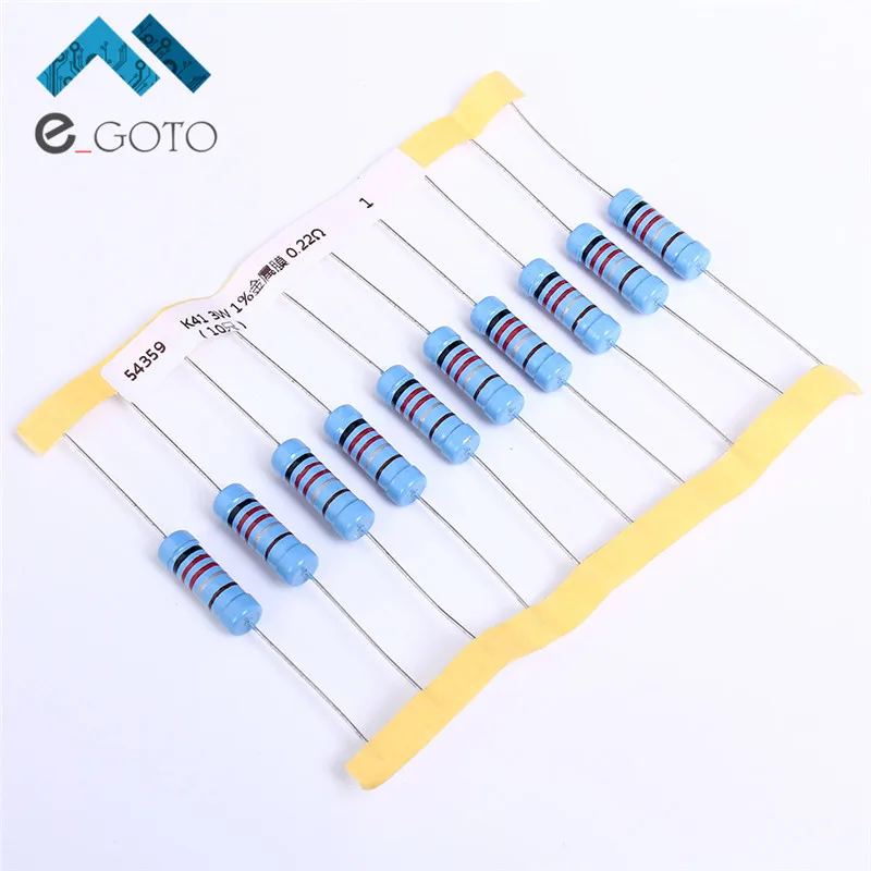 10pcs 0.22ohm 0.22R 3W Metal Film Resistor High Power Resistance for ...