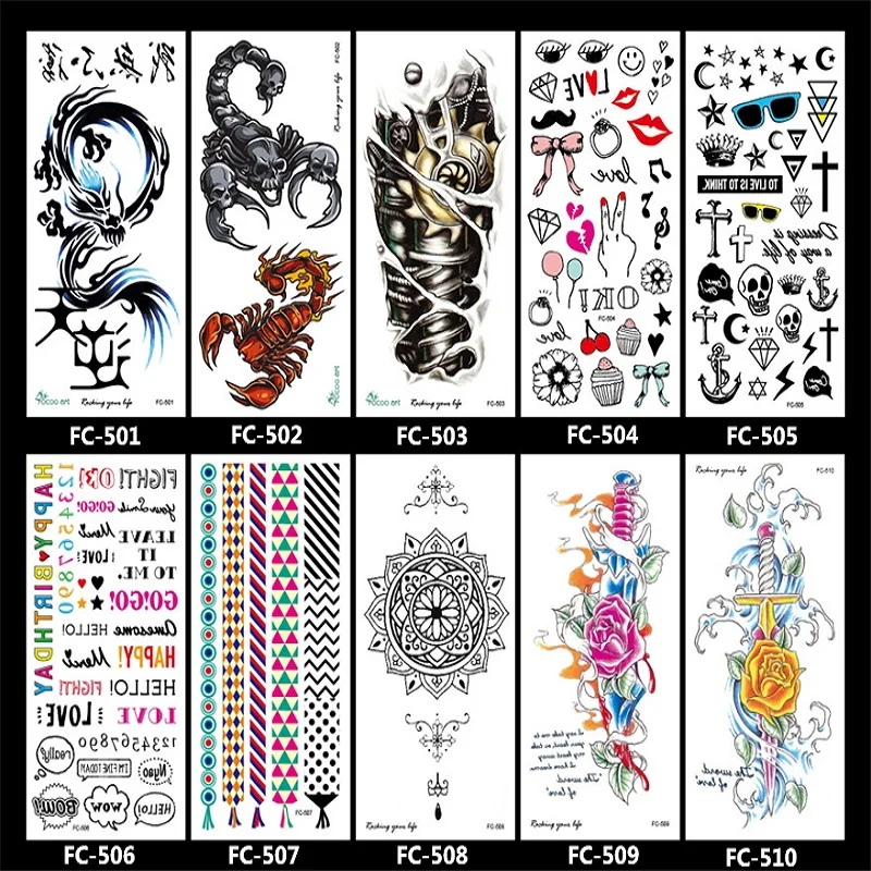 Disposable tattoo stickers personalized fashion flower wholesale arm ...