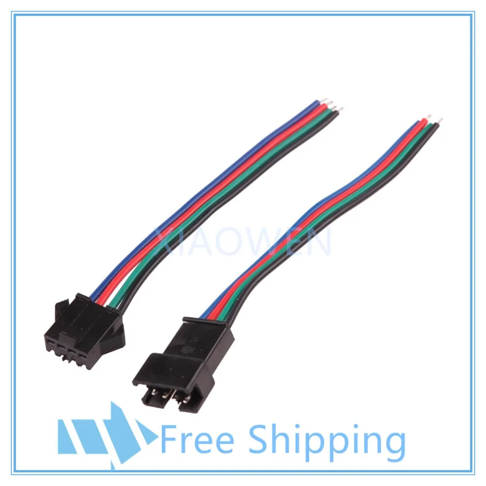4pin 100pcs Jst Connector Male And Female Butt Connecting Line Spacing ...