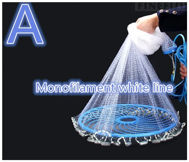 Finefish Monofilament and Multifilament USA Cast Net With Big Ring Easy ...