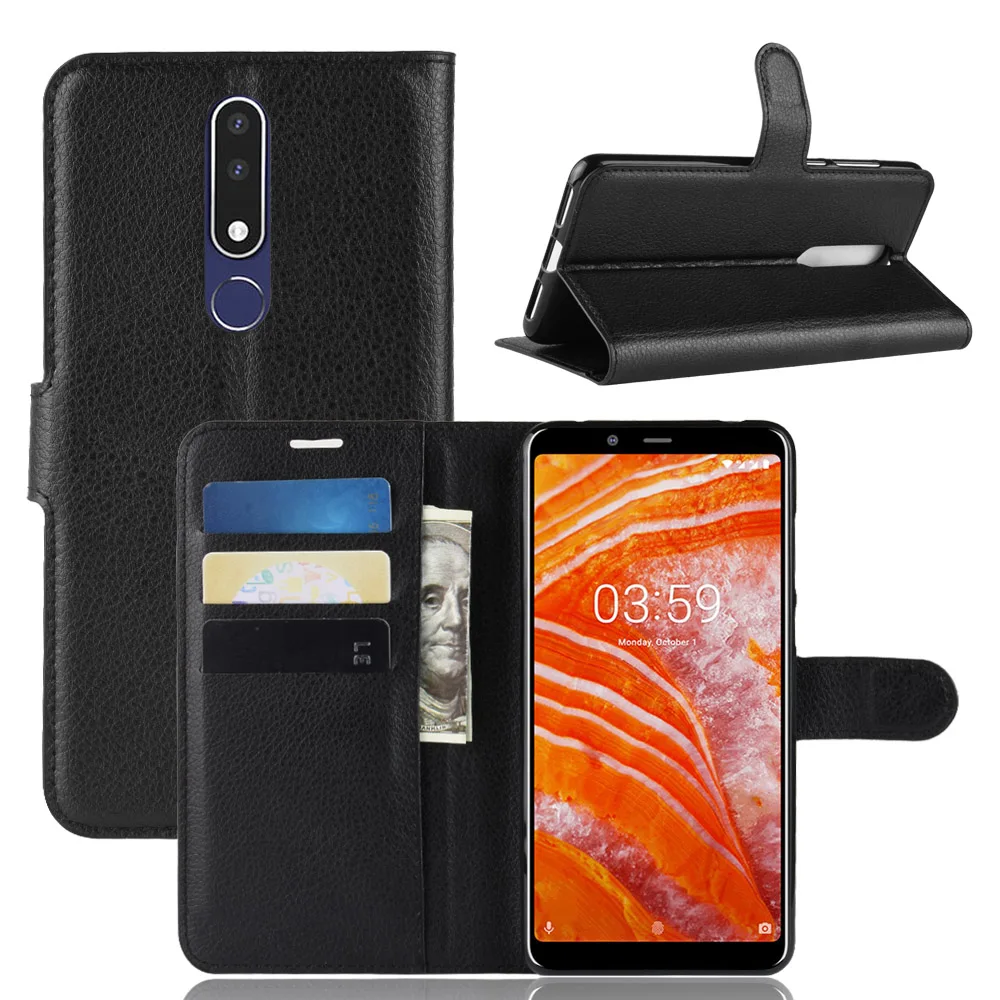 Funda tipo cartera con tapa Nokia 3,1 Plus Funda de cuero PU para Nokia ...