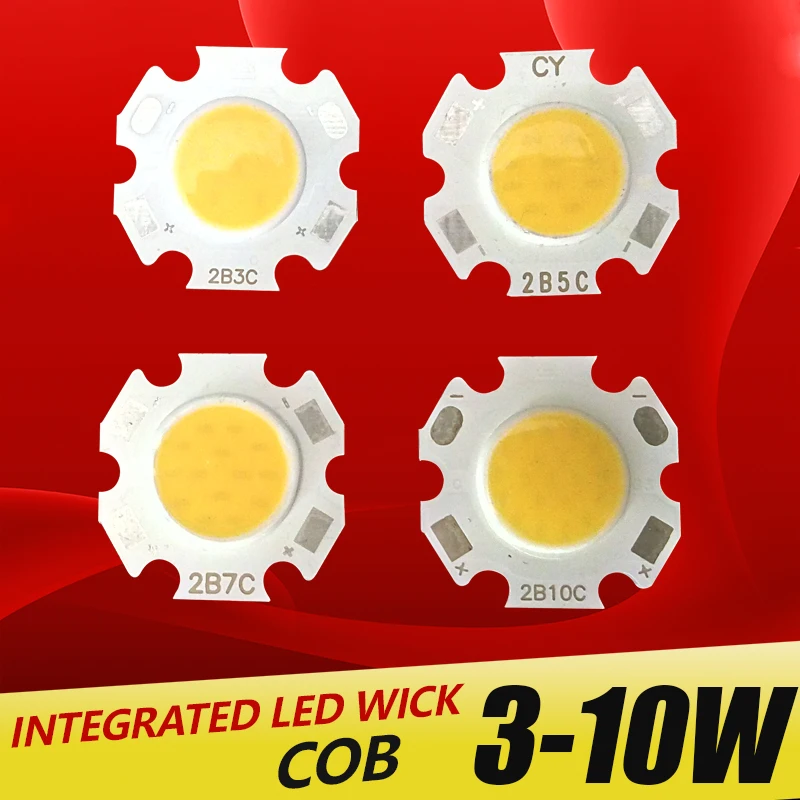 Epistar-Chip LED COB de alta potencia, 3W, 5W, 7W, 10W, cc 10V-32V, SMD integrado para foco ...