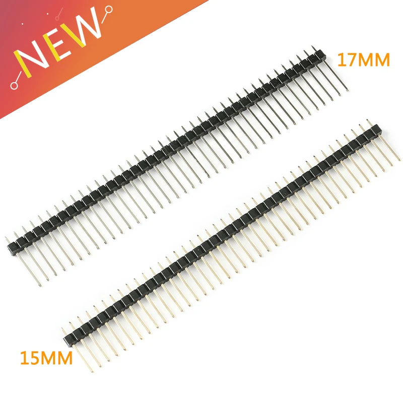 5PCS 2.54mm Single Row Male 1 * 40P Breakaway PCB Board Pin Header Long ...