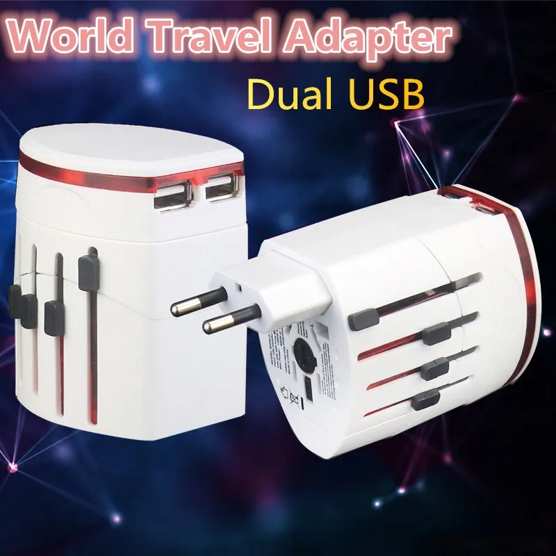 High Quality 5V 3A AU/US/UK/EU 100% With 2 USB Charger Global Worldwide ...