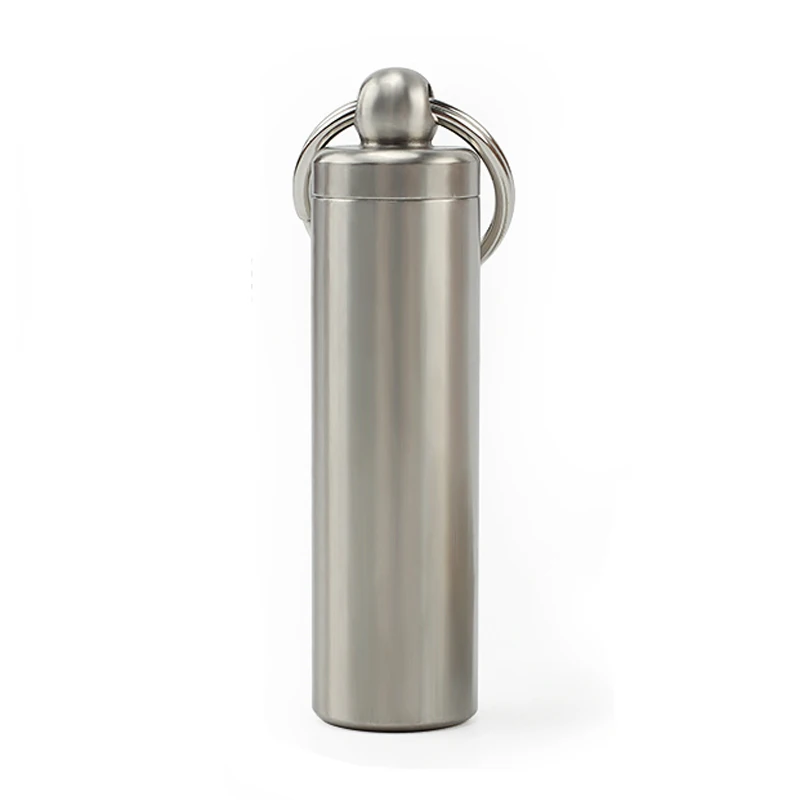 Stainless-Steel-Waterproof-Mini-Seal-Capsule-Bottle-Box-Outdoor-Camping ...