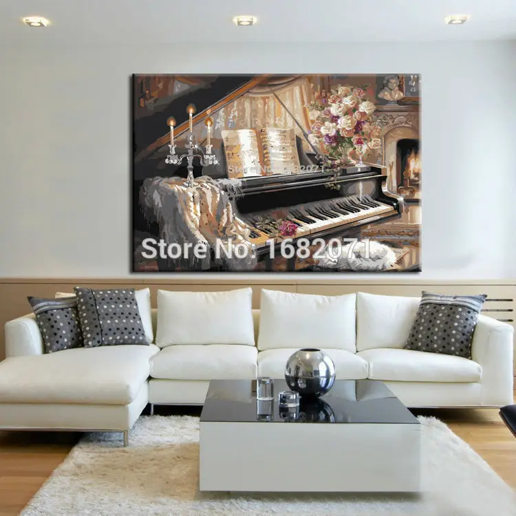 Professional Artist Hand painted Impression Musical Instrument Piano ...