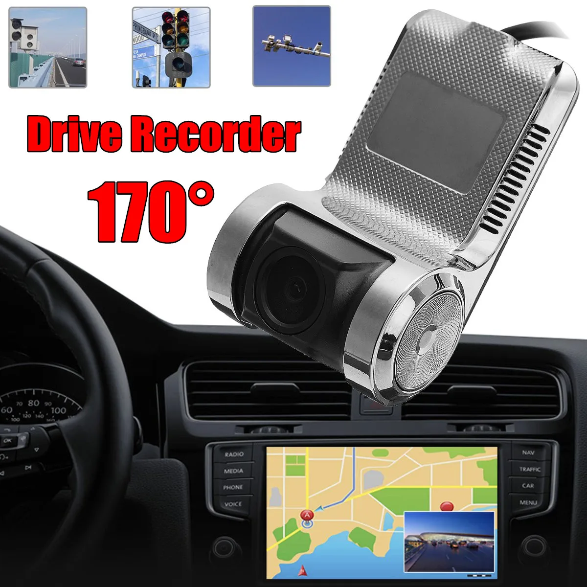 Aliexpress.com : Buy Car Drive Recorder USB 170C Wide Angle 1200W ...