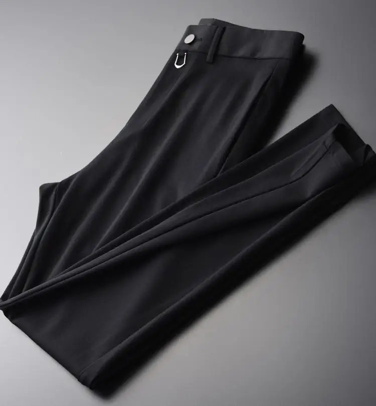 Minglu Spring Men Suit Pants Hight Quality Straight Stretch Soft Fabric Man Trousers Long Luxury