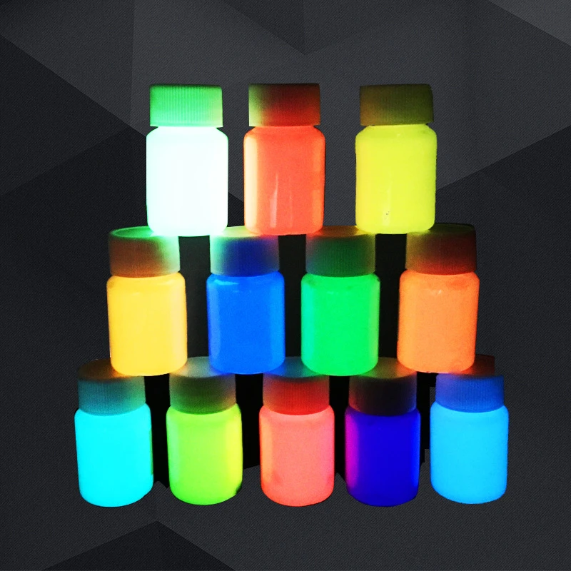 13 Colors Acrylic Paint Glow In The Dark Gold Glowing Paint Luminous ...