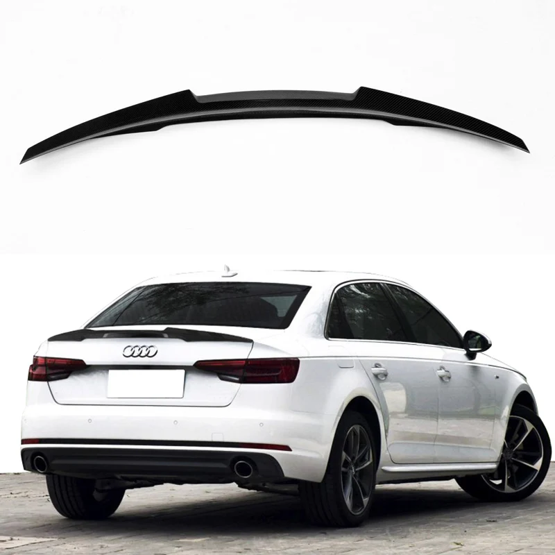 A4 B9 Carbon Fiber Car Rear Trunk Lip Spoiler Wing For Audi A4 B9