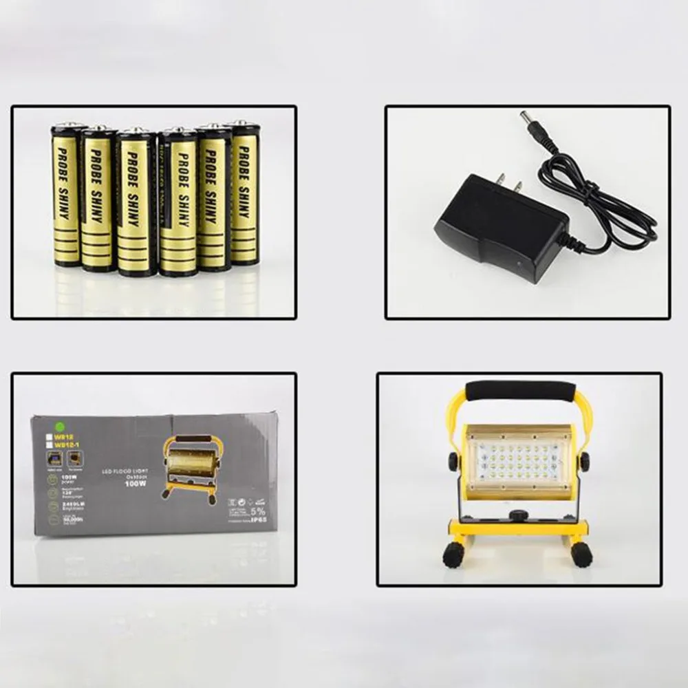 Detection LED flood light moving site lamp portable searchlight red ...