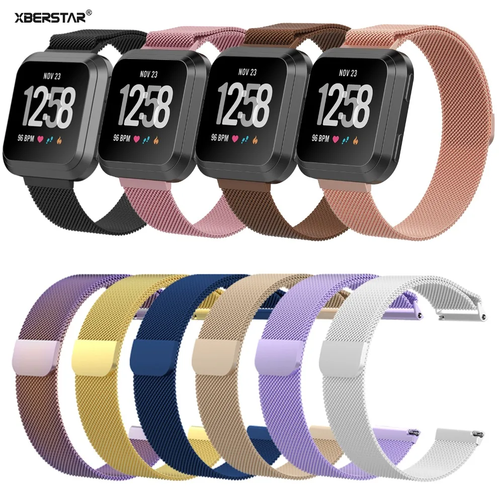XBERSTAR Strap For Fitbit Versa Stainless Steel Mesh Milanese Magnetic ... XBERSTAR Strap For Fitbit Versa Stainless Steel Mesh Milanese Magnetic ...