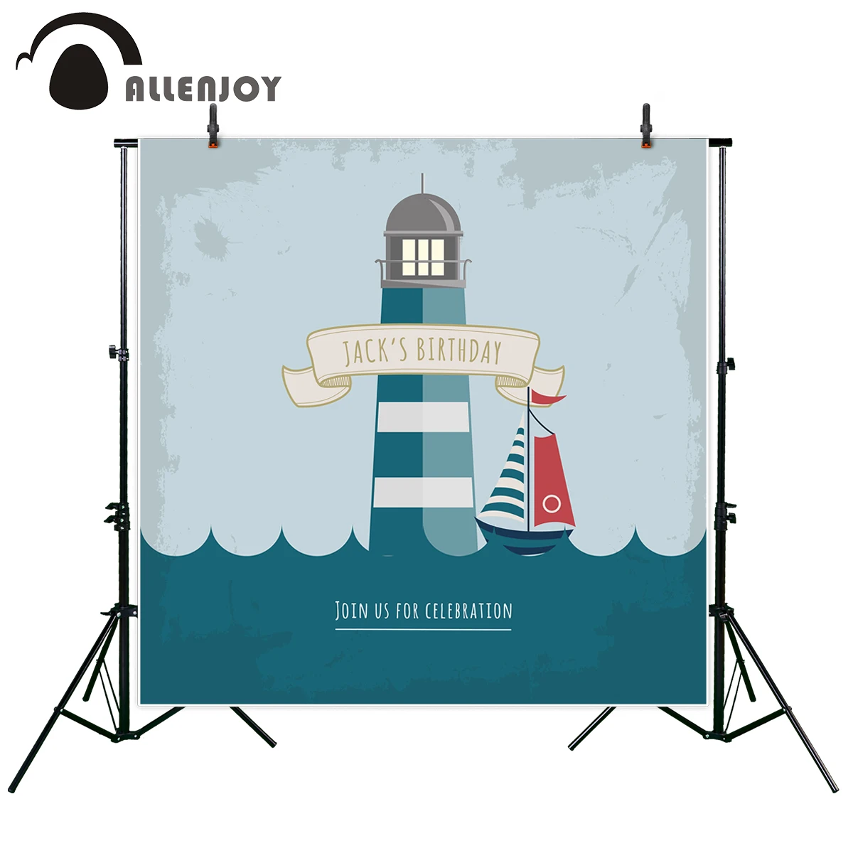 Allenjoy-photography-backdrops-blue-ocean-captain-cartoon-lighthouse ...