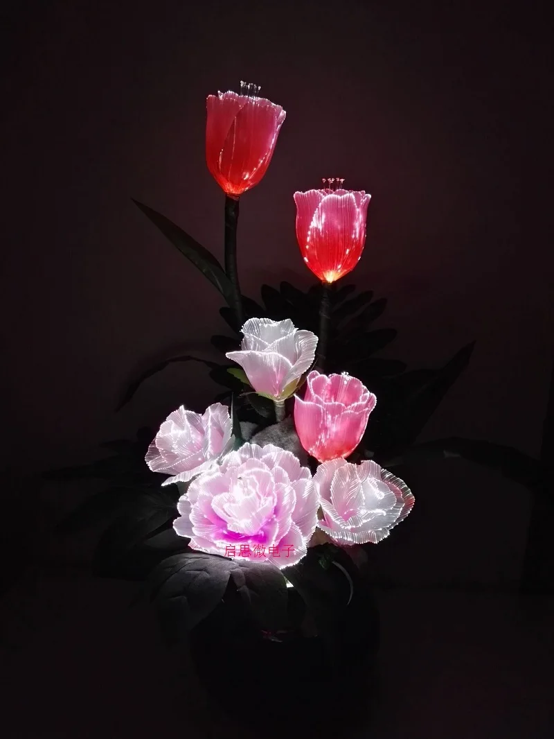 Led Fiber Optic Lights Artificial Flowers Silk Flower European Fall ...