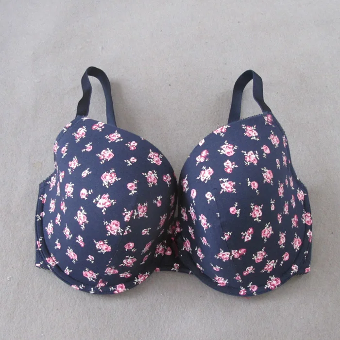 Plus size large cup fashion pink flower bra 70E 70F 70G 70H 75F 75J 80J ...