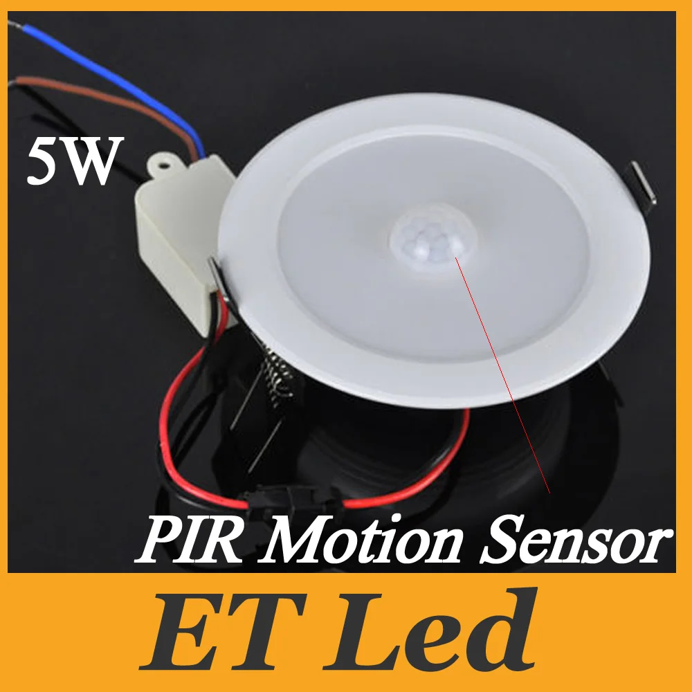 5W PIR Motion Sensor SMD10 LED Ceiling Step Light Downlight Wall Path ...