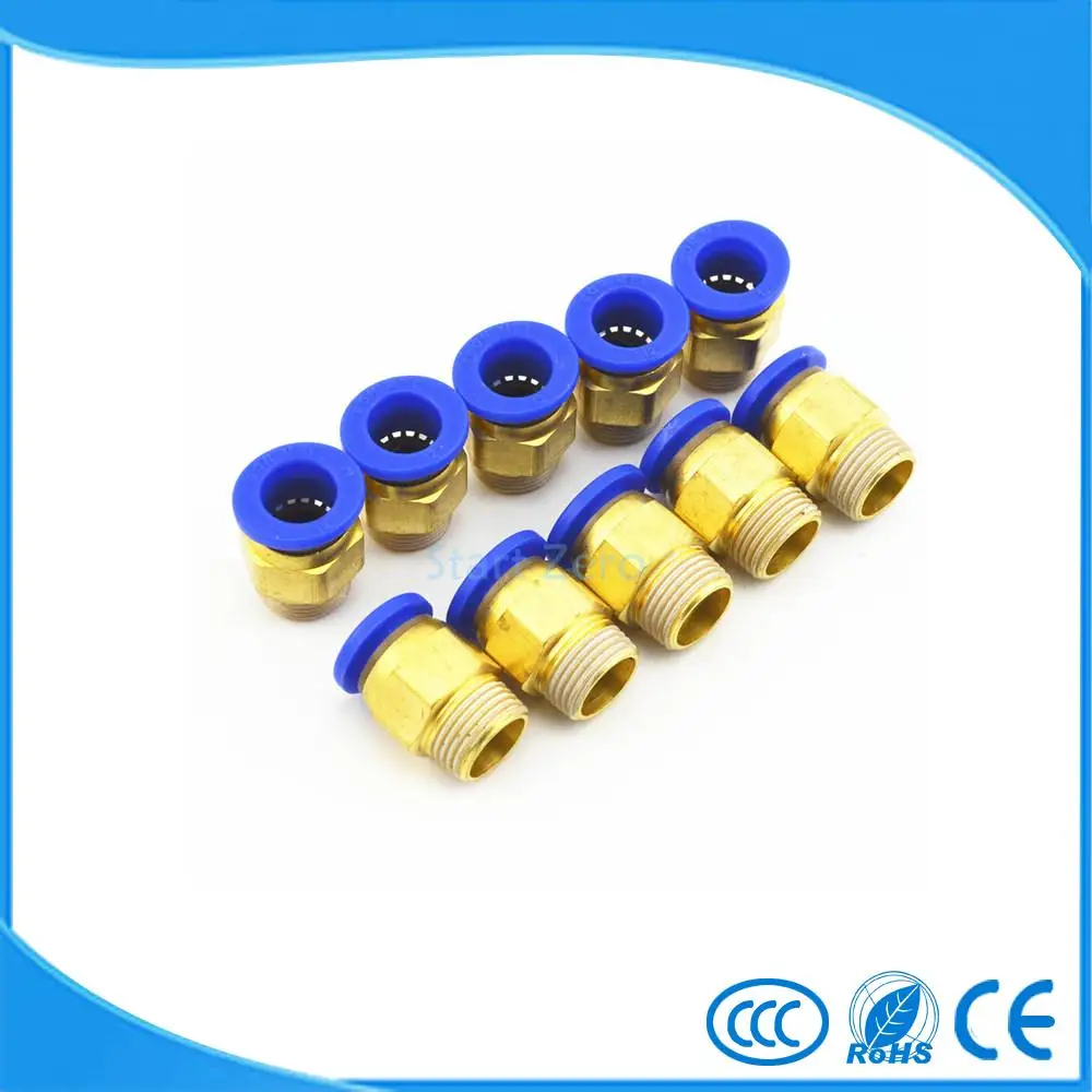 12mm-Tube-X-3-8-Thread-Quick-Connector-Pneumatic-Air-Fittings-10Pcs ...