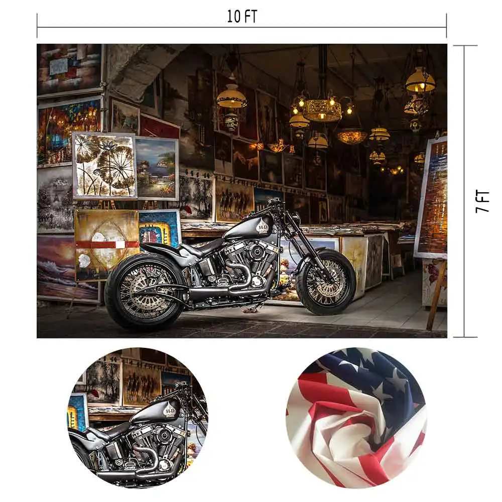 MTMETY Photography Background Retro Shop Motorcycle Backdrop for Theme ...