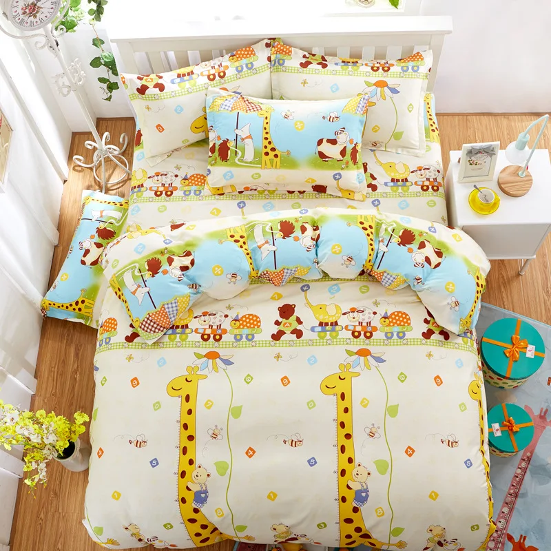 Home Textile Giraffe Zoo Animal Kids Bedding Sets Bedlinen Duvet Cover