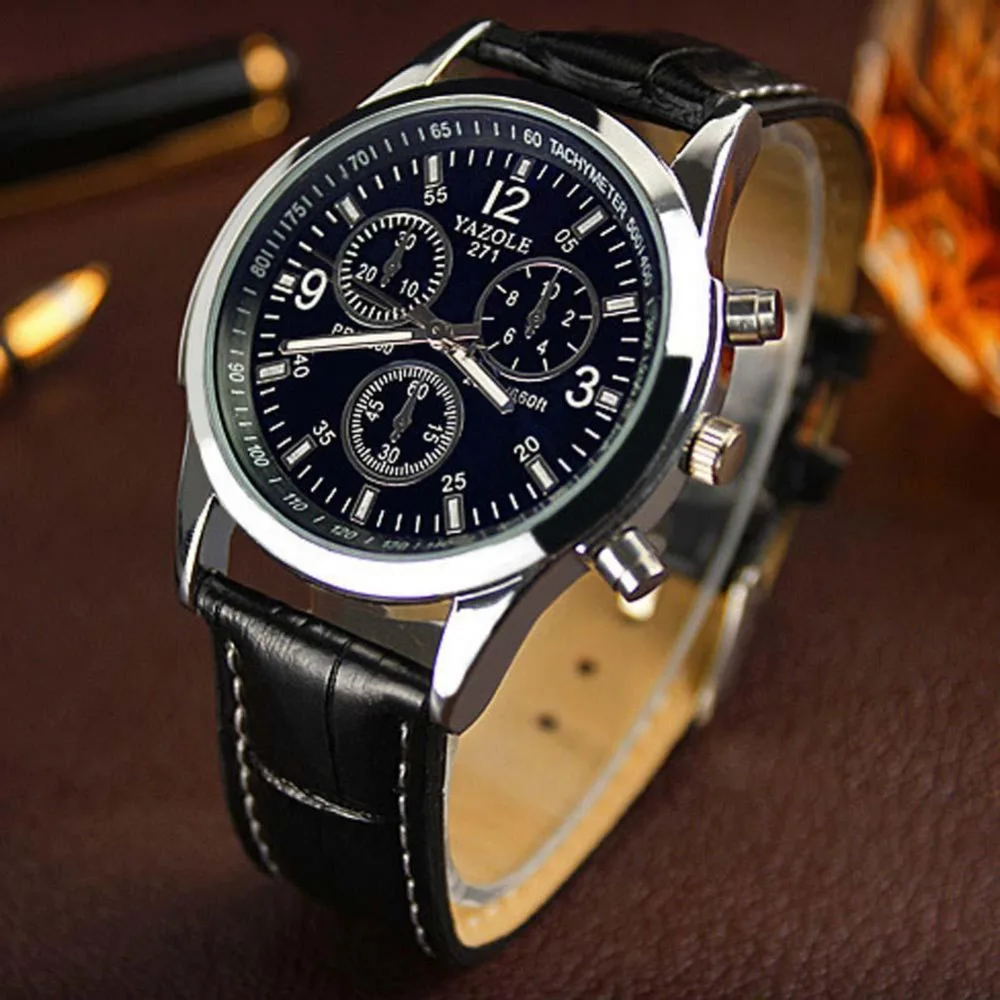 Men watch Luxury Brand Watches Quartz Clock Fashion Leather belts Watch ...
