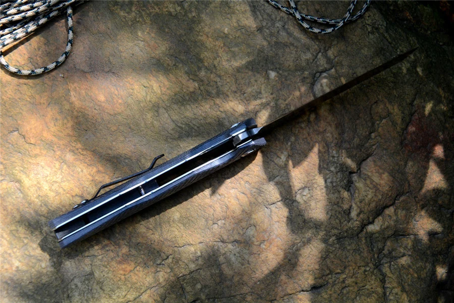 TWOSUN TS16 G10 folding knife D2 Satin blade ceramic ball bearing ...