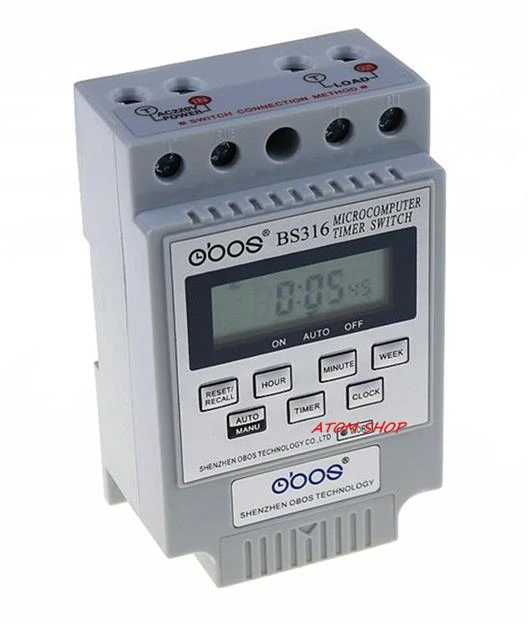 Bs316 Ac 220v 25a Din Rail Lcd Digital Programmable Electronic Timer Switch Digital Timer