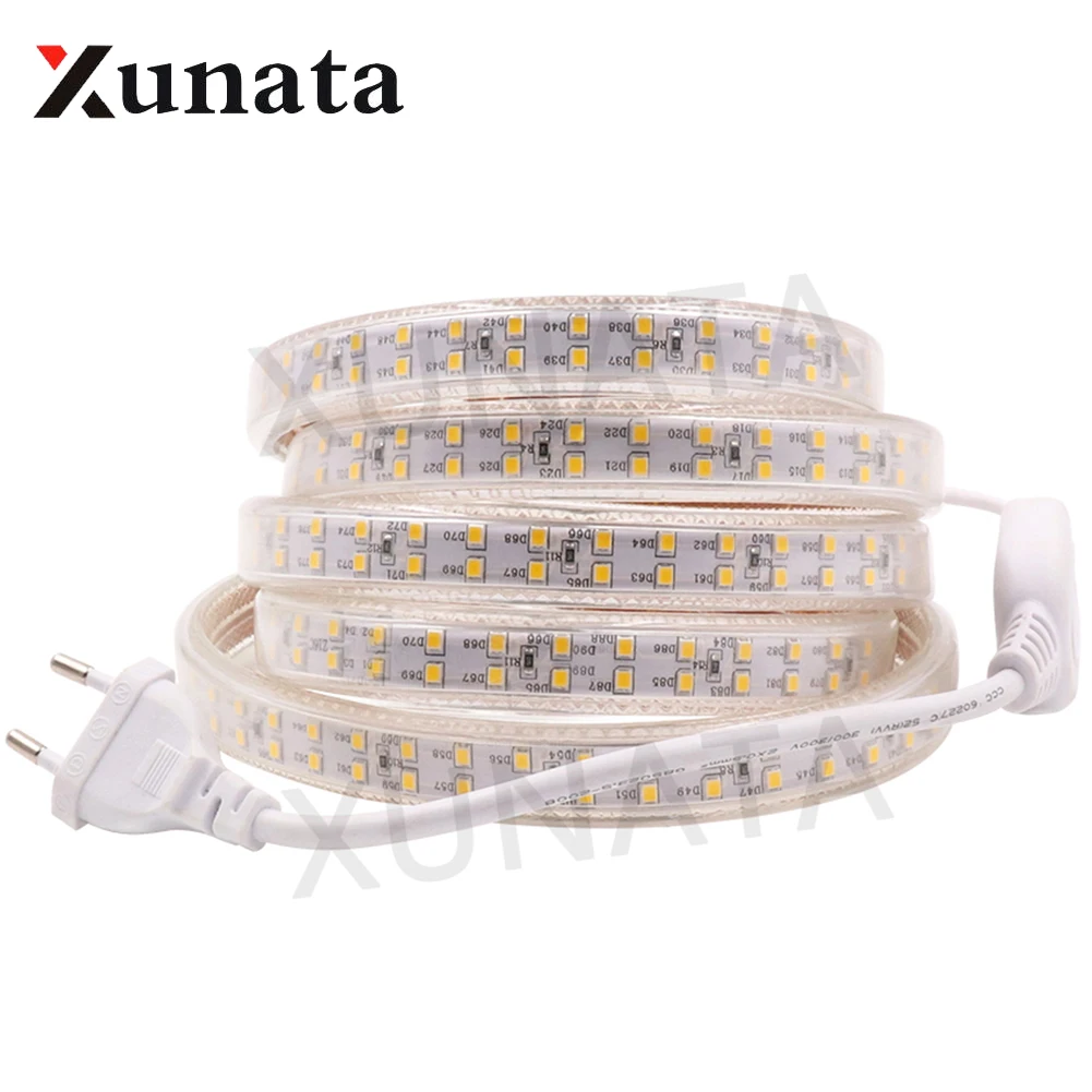 AC220V Double Row 2835 Led Strip Light EU Plug 180Leds/m White/Warm White Led Light|LED Strips ...