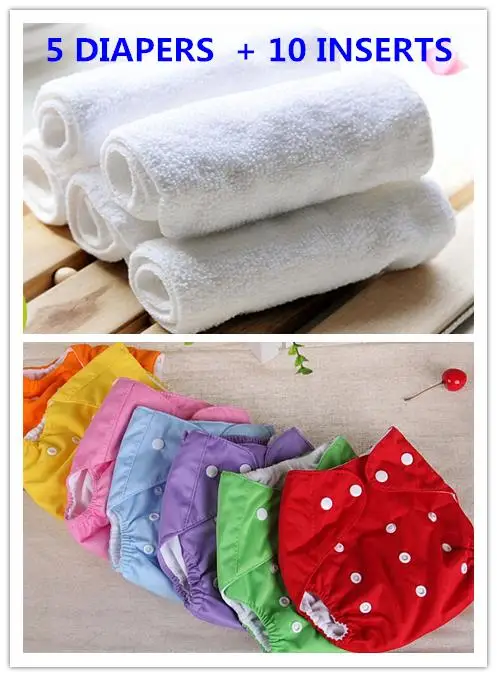 2017 NEW ARRIVAL 7 COLOR New BABY Diapers 5 Diapers 10 Inserts Cloth 