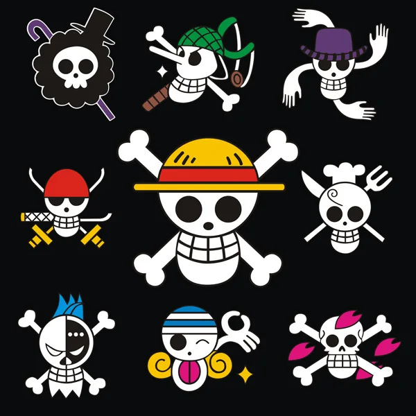 Op Skull Luffy Flag Fuel Tank Cover Sticker Reflective Car Stickers Car ...