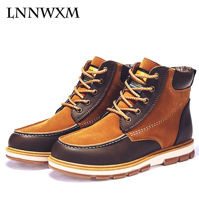 LNNWXM Men Winter Ankle Work Boots Brand New Patchwork Big Size 46 ...