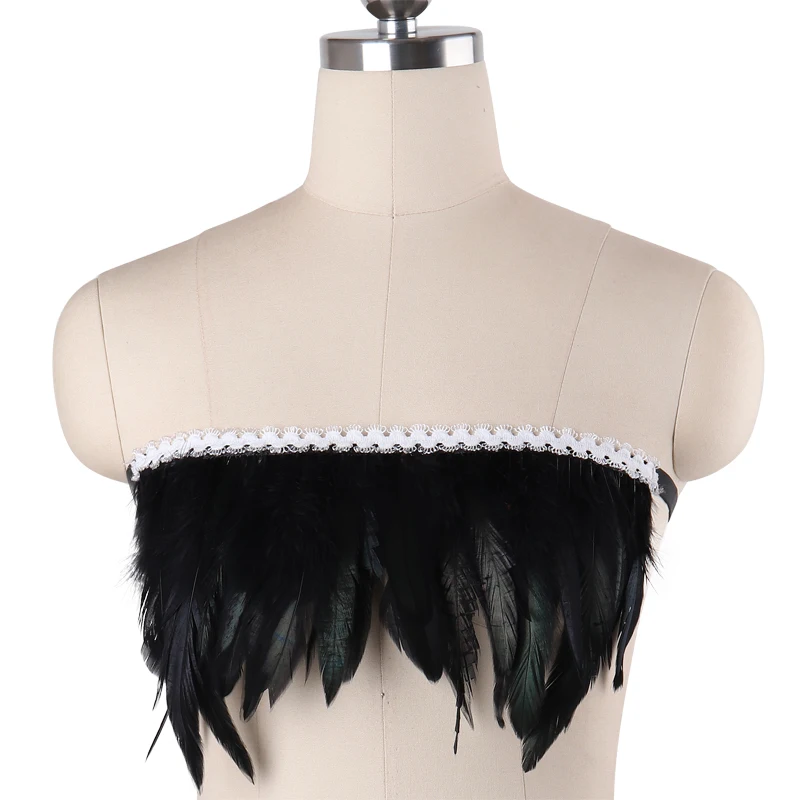 Women Feather Cage Bra Rave Wear Wrap Chest Style Bondage Lingerie Lace ...