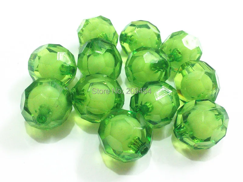 (choose Size First) 12mm/16mm/20mm Dark Green Big Faceted Acrylic Beads ...