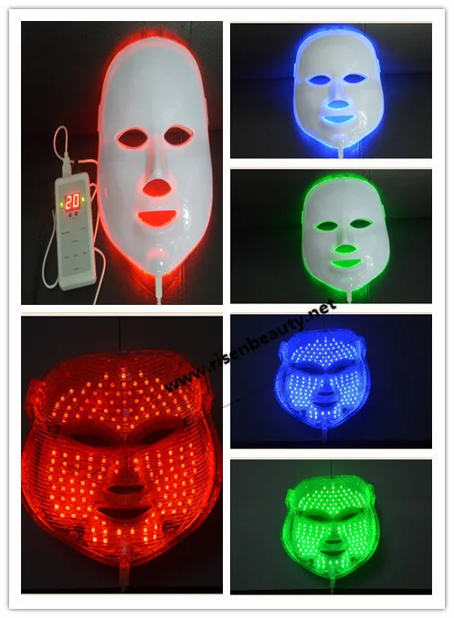 3 Color Blue/ Red/ Green Professional LED Facial Mask/ LED Mask with ...