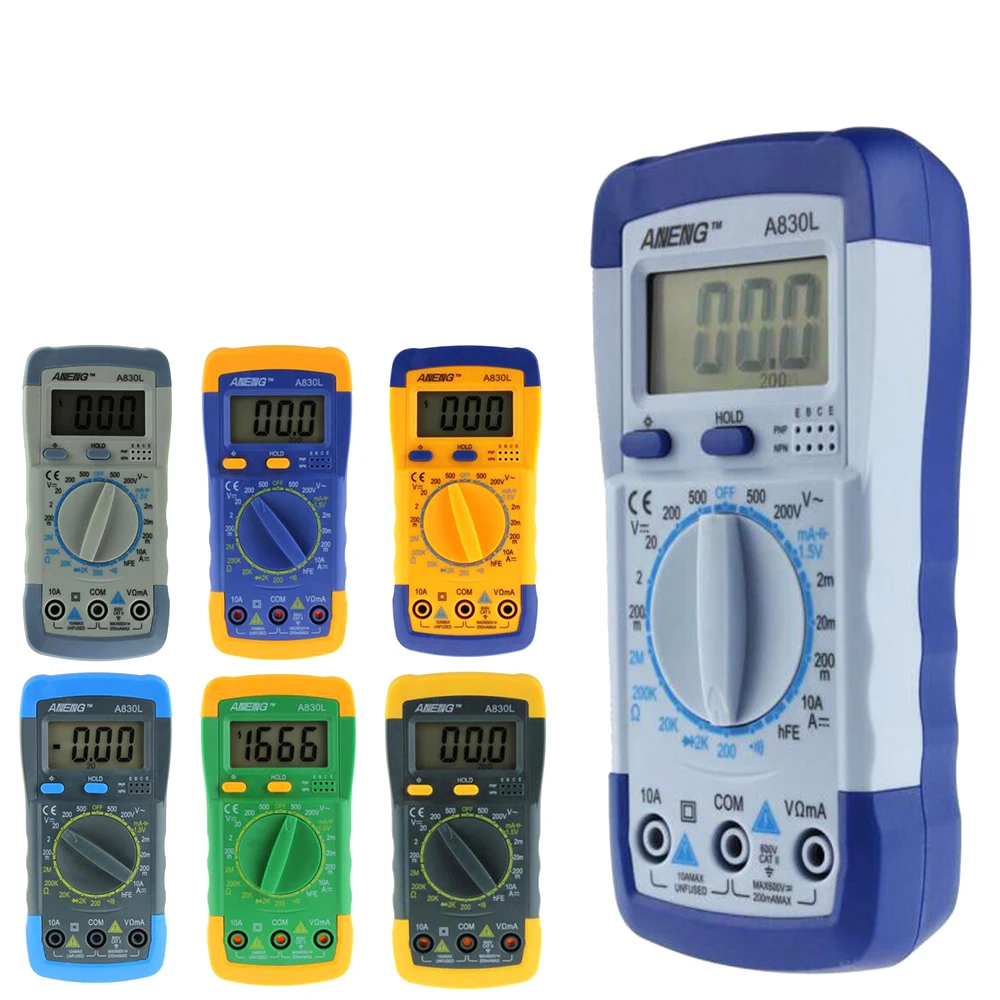 Aneng a830l 디지털 멀티 미터 lcd 디지털 멀티 미터 dc ac 전압 다이오드 freguency multitester ...