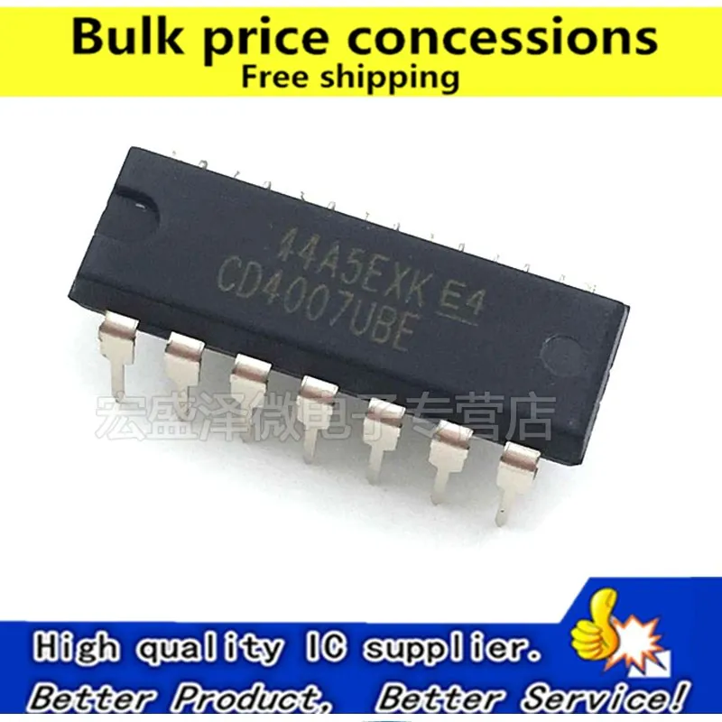 Freeshipping 10pcs/50pcs/100pcs CD4007UBE CD4007BE CD4007 DIP 14 Dual ...