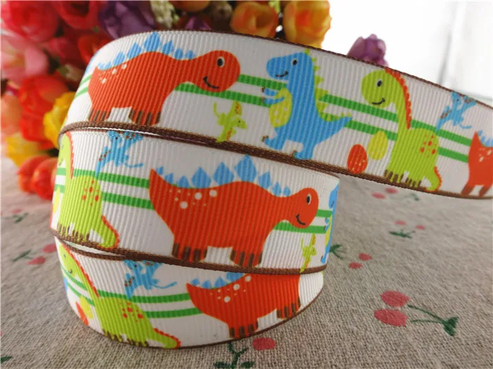 17120421,New arrival 7/8" (22mm) 50 yards/lot dinosaur printed ...