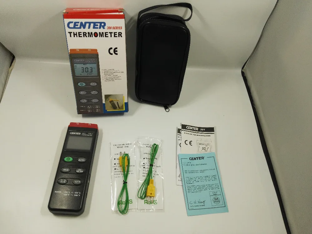 Center 301 Digital Thermometer (k Type/dual Input/pc Interface) -200c ...