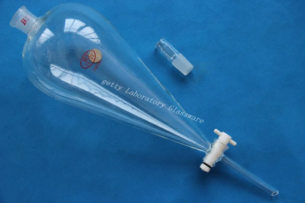 2000ml (2 Liter) Pyriform Separatory Funnel, Dropping Funnel, 24/29 ...