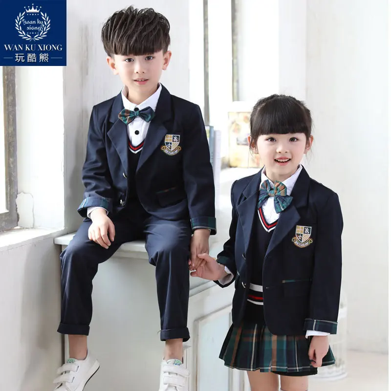 2018 jungen Kleidung Anzüge Jungen Mädchen Schuluniform Kleid 3 stücke Kleinkind Mädchen Herbst ...