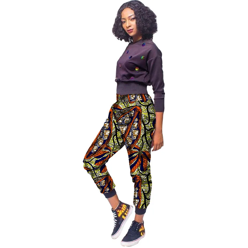 African Women Trousers Fashion Print Haren Pants Ladies Bright Design