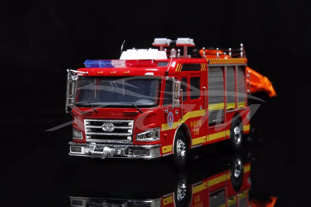 Diecast Car Model Jiefang Fire Rescue Truck 1:43 (Red) Foam Box + SMALL ...