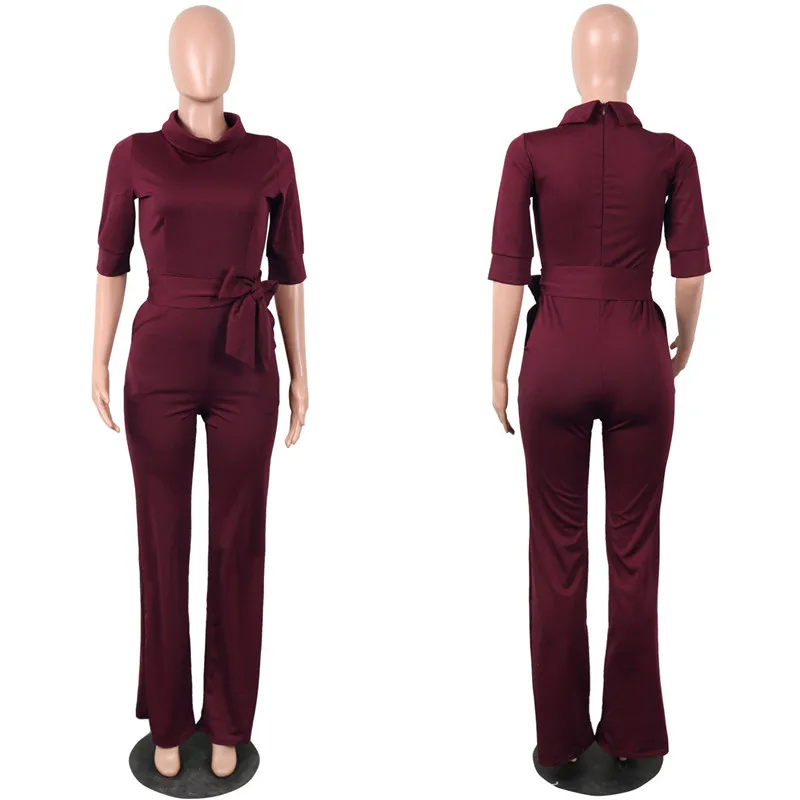 Elegant Office Business Formal Jumpsuits for Women with Pockets and ...
