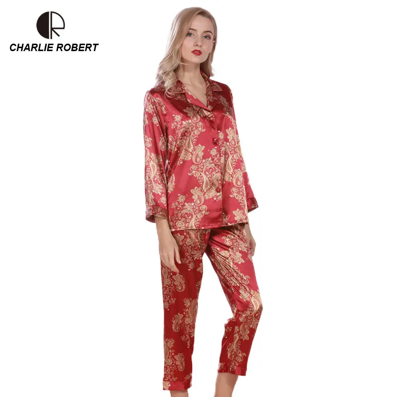 Buy Cr Hot Women Sexy Nightwear Imitation Silk Pajamas