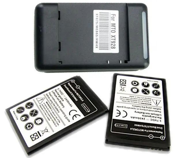 New 2x 2430mah Battery +Wall Charger For Motorola HW4X Droid Bionic 4G ...