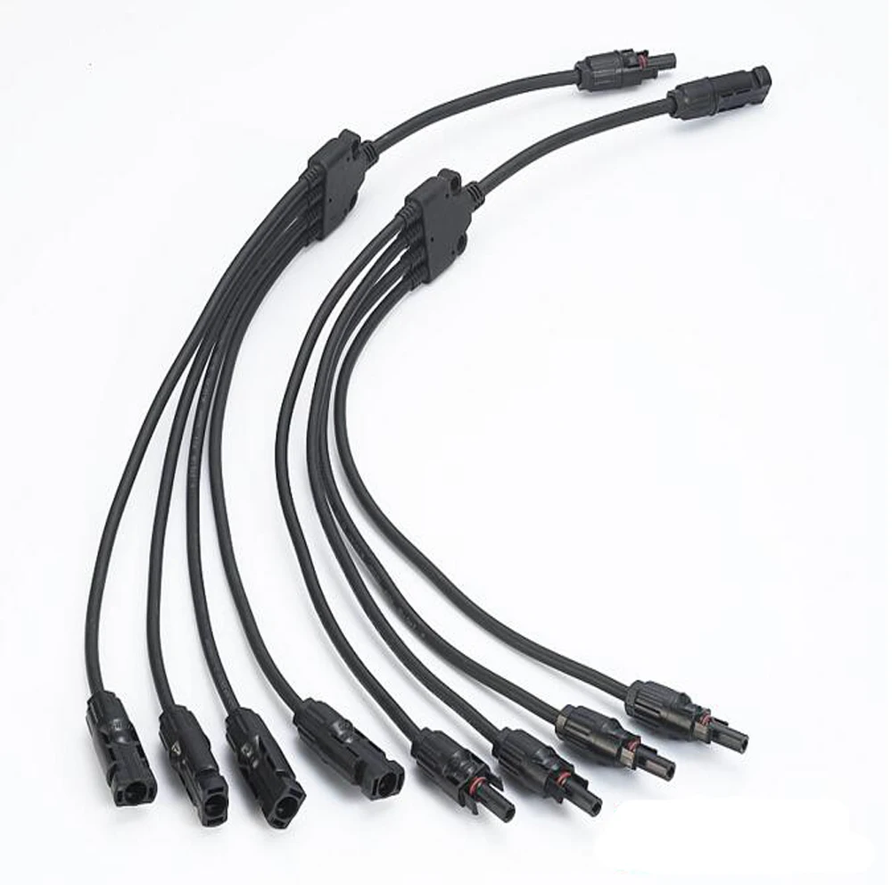 1 to 4 MC4 Connector Y type 4 in 1 male and female solar cable connect ...