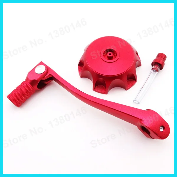 Red Folding Gear Shift Shifter Lever + Gas Fuel Tank Cap Cover For 50 ...
