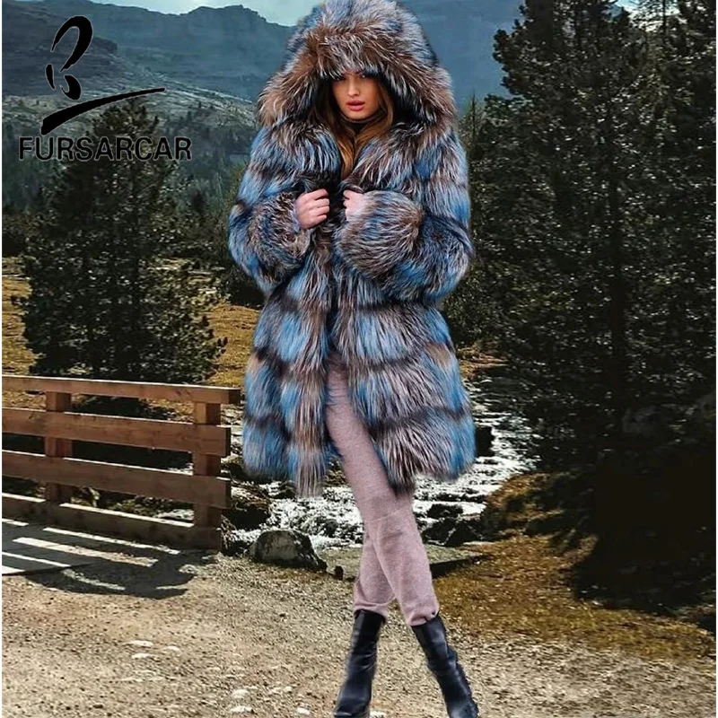 Aliexpress.com : Buy FURSARCAR 2018 Luxury Fox Fur With Hood Fashion ...