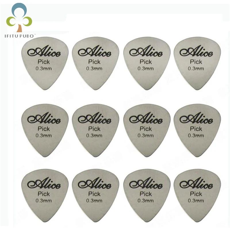 10pcs/lot Alice 0.3mm Guitar Picks Plectrum Stainless Steel Metal ...