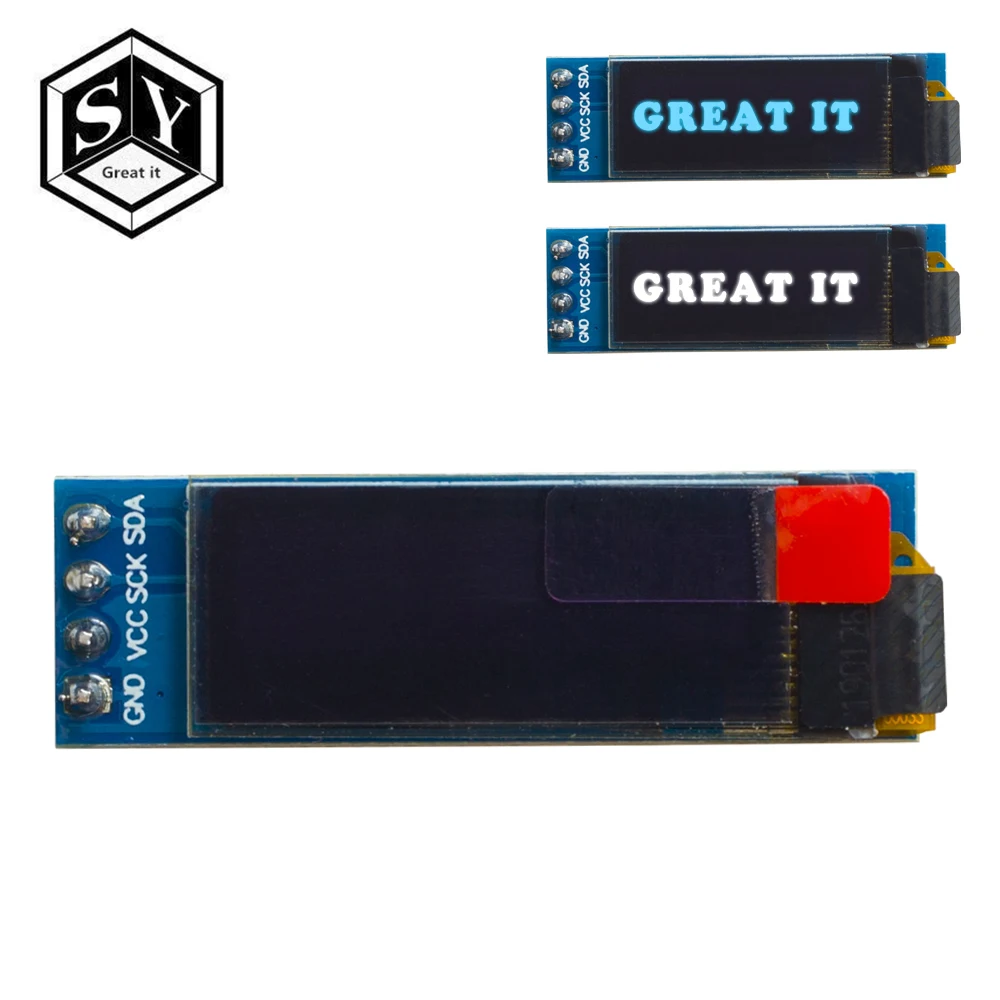 1PCS Great IT 0.91 inch OLED module 0.91" white blue OLED 128X32 OLED ...